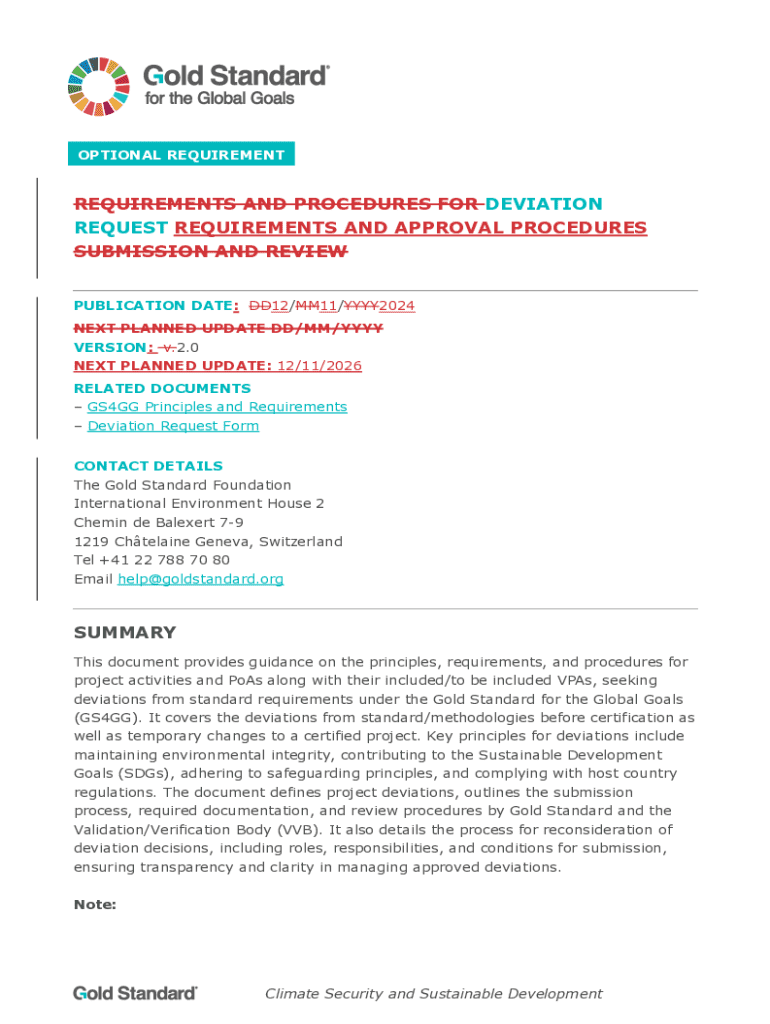 Fillable Online Requirements and Procedures for Deviation Request ...