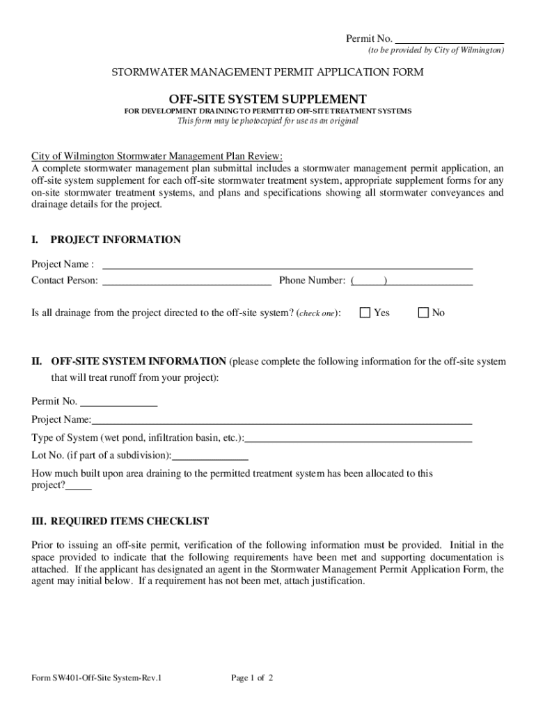 Fillable Online city of wilmington engineering plan review checklist ...