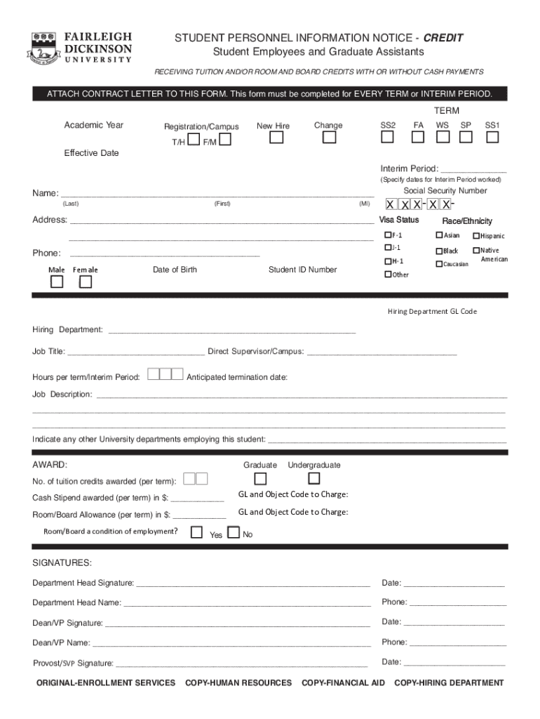 Fillable Online Student Personnel Information Fax Email Print - pdfFiller