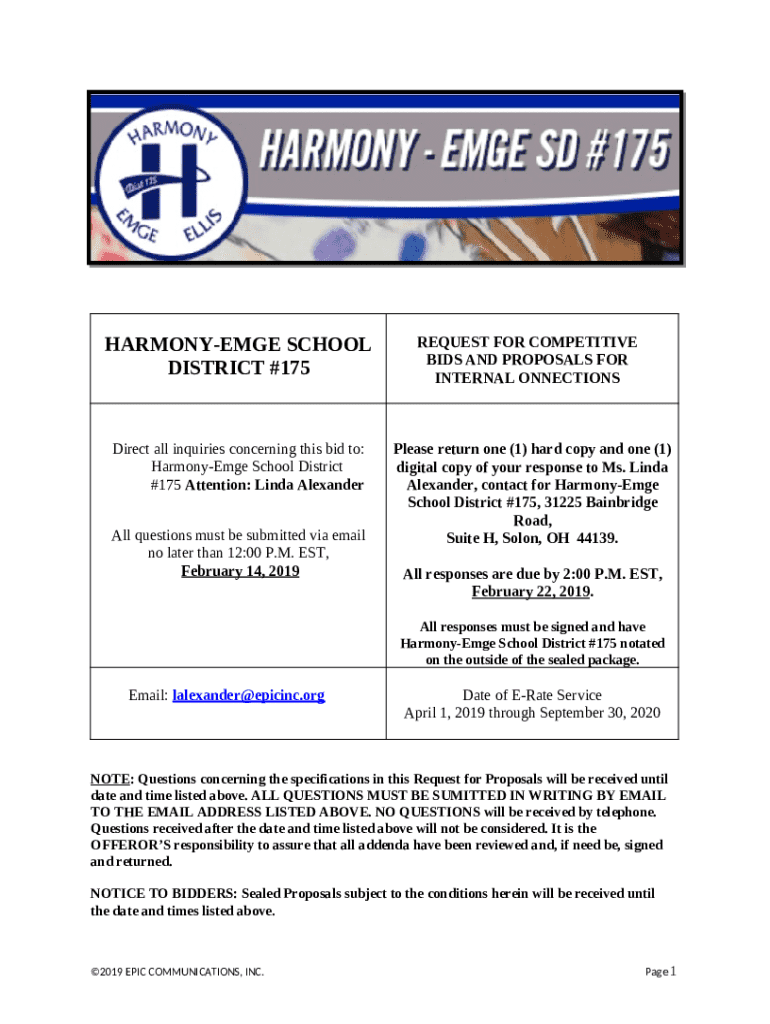 Request for Competitive Bids and Proposals for Internal Connections Doc ...