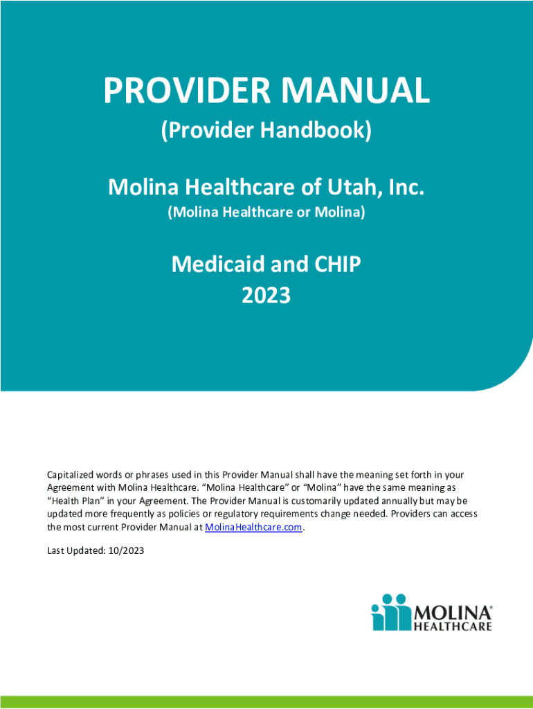 Fillable Online Molina Healthcare of Utah, Inc. Medicaid Provider ...
