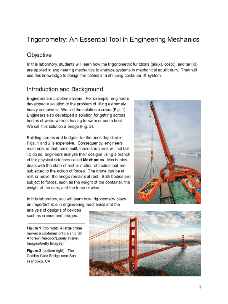 Fillable Online Laboratory 2 Application of Trigonometry in Engineering ...