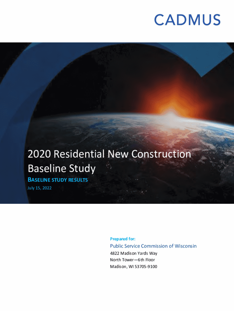 Fillable Online 2020 Residential New Construction Baseline Study ...