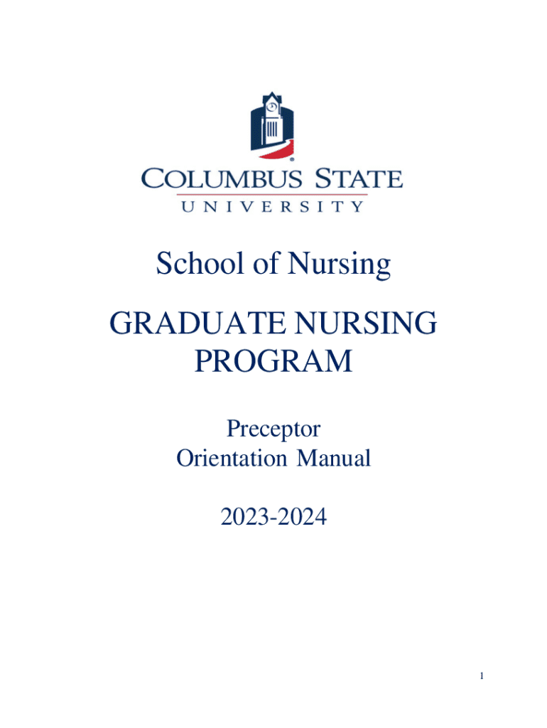Fillable Online Graduate Nursing Program Preceptor Orientation Manual ...
