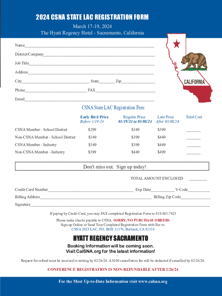 Fillable Online 2024 Csna State Lac Registration Fax Email Print ...