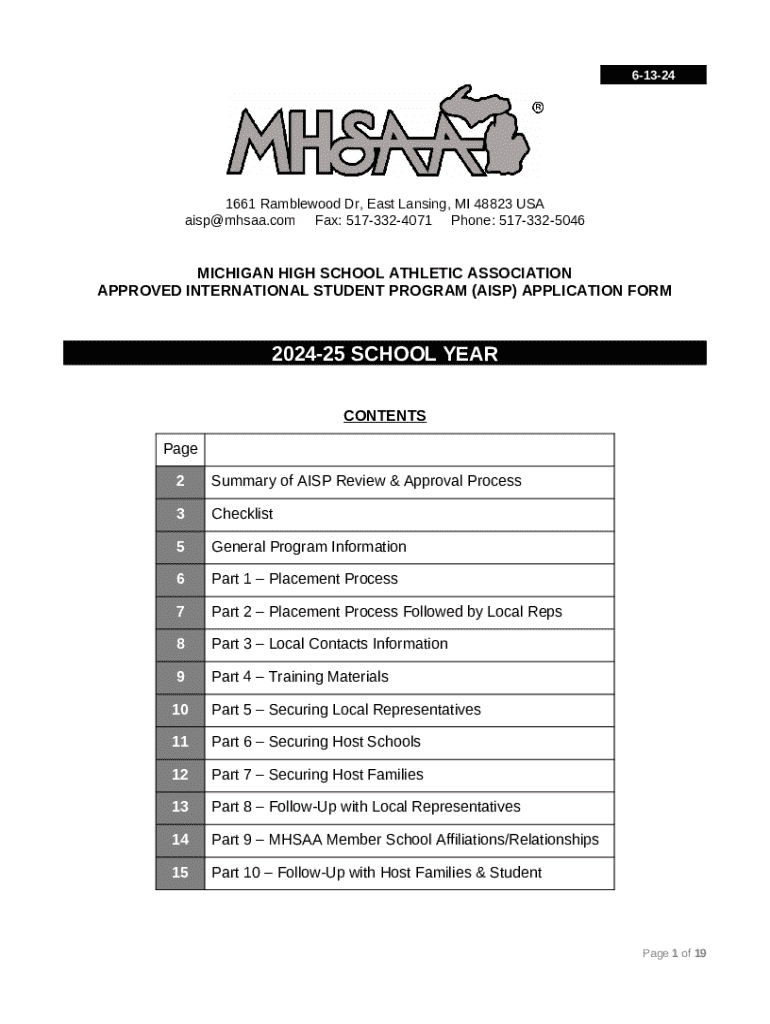 Approved International Student Program Application Doc Template | pdfFiller