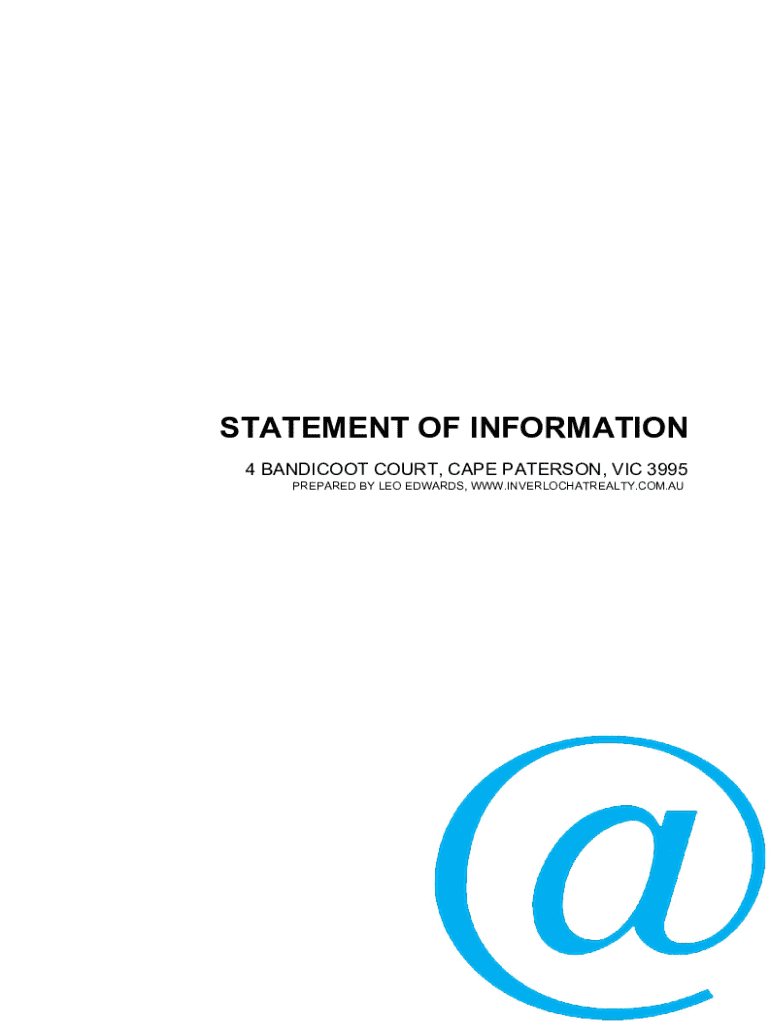 Fillable Online Statement of Information for Property Sale Fax Email ...