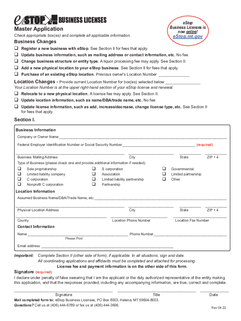 Fillable Online Online Business License Application - Estop Fax Email Print - pdfFiller