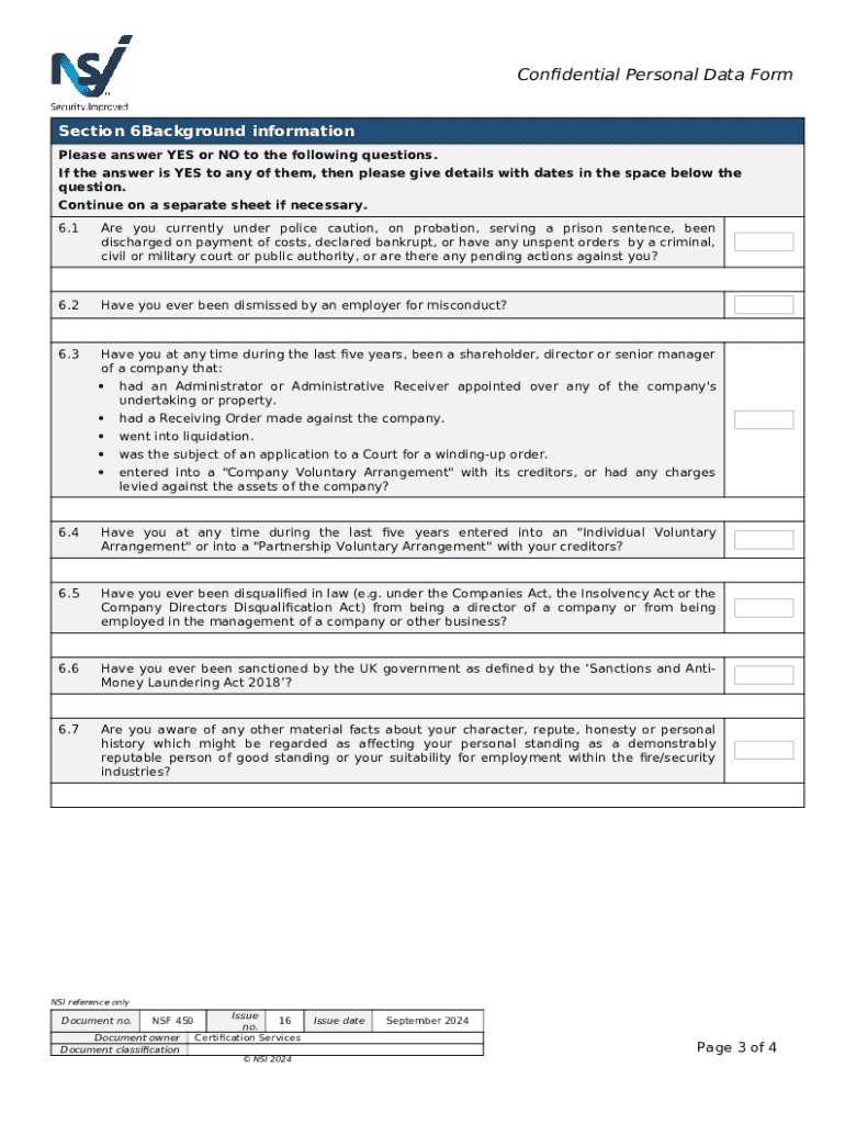 Confidential Personal Data Doc Template | pdfFiller