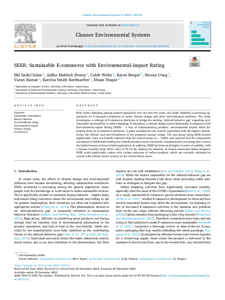 Fillable Online Cleaner Environmental Systems : Impact Factor & More ...