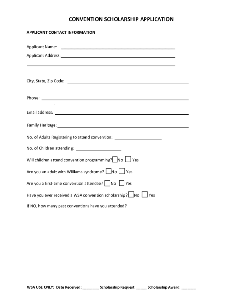 Fillable Online 2022 National Convention Scholarship Application Fax ...
