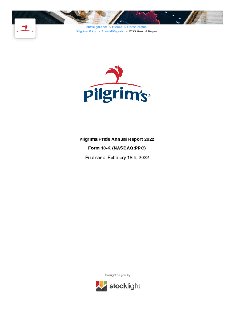 Fillable Online Pilgrims Pride Annual Reports 2022 Annual Report Fax ...