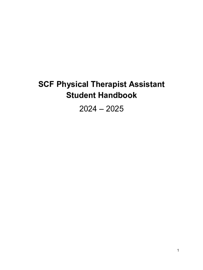 Fillable Online Scf Physical Therapist Assistant Student Handbook 2024 ...