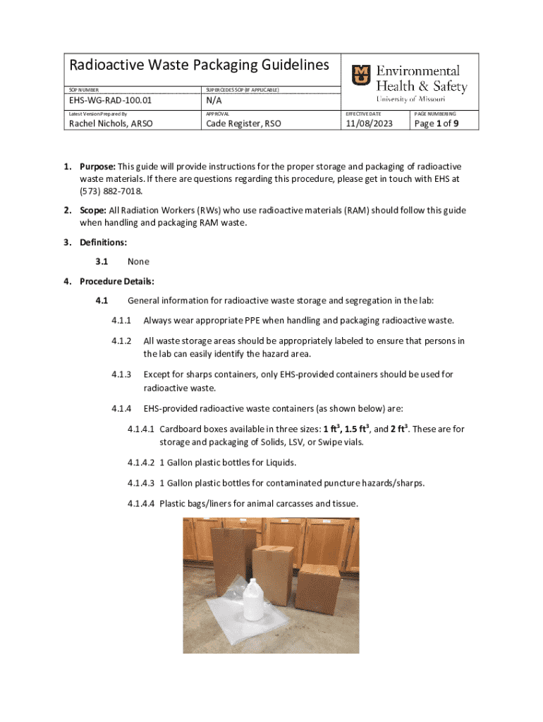 Fillable Online Radioactive Waste Packaging Guidelines Fax Email Print ...
