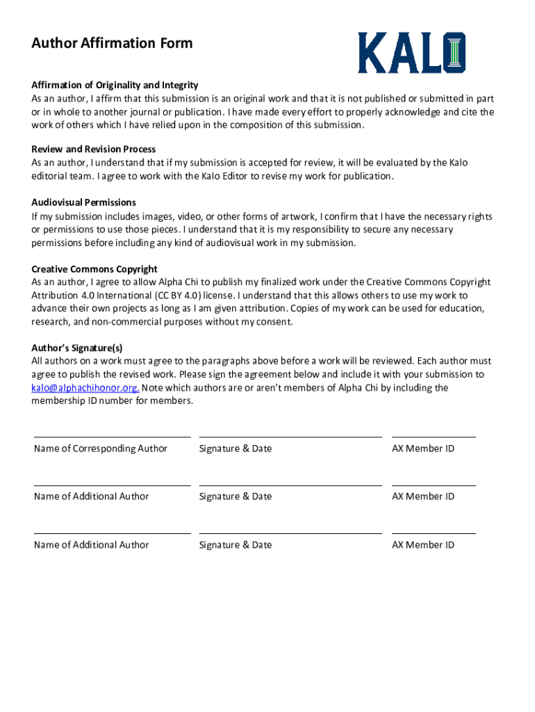 Fillable Online Affirmation of Originality and Integrity Fax Email ...