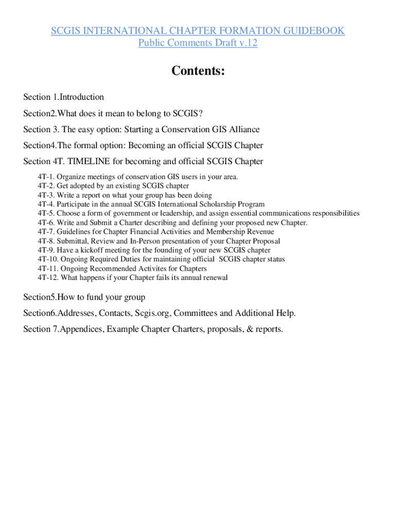 Fillable Online Scgis International Chapter Formation Guidebook Fax ...