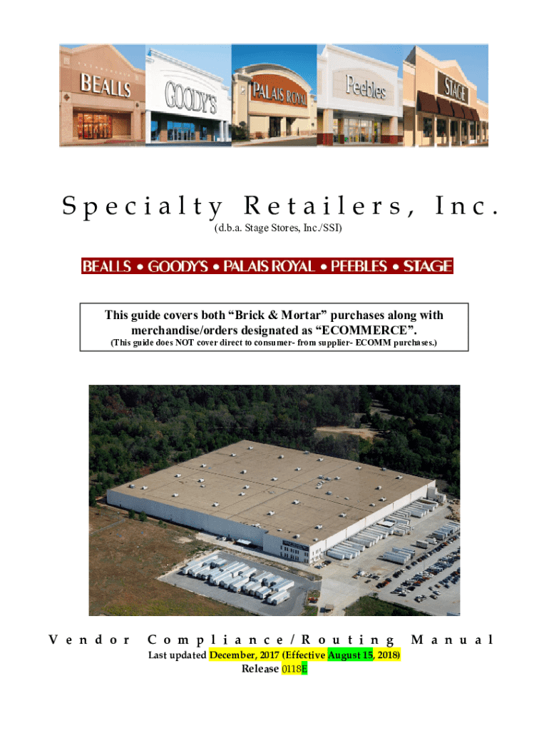 Fillable Online Stage Stores Compliance & Routing Guide: Update ...