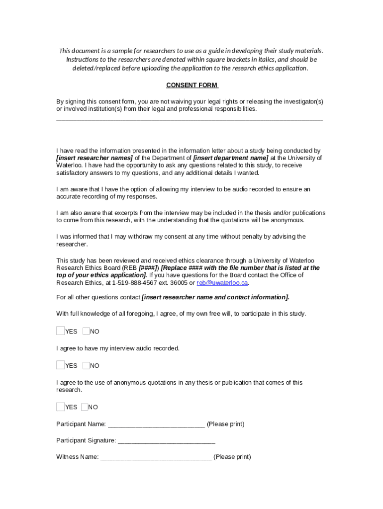 Consent Doc Template | pdfFiller