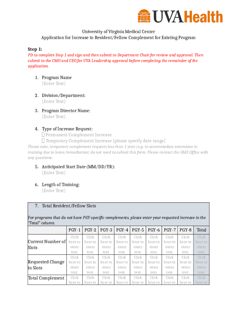 Application for Growth Complement Change Request Doc Template | pdfFiller