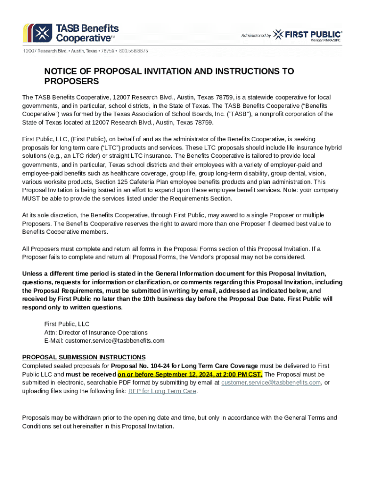 Documents and s - TASB Benefits Cooperative Doc Template | pdfFiller