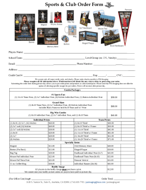 Fillable Online Sports Picture Order Form Fax Email Print - pdfFiller