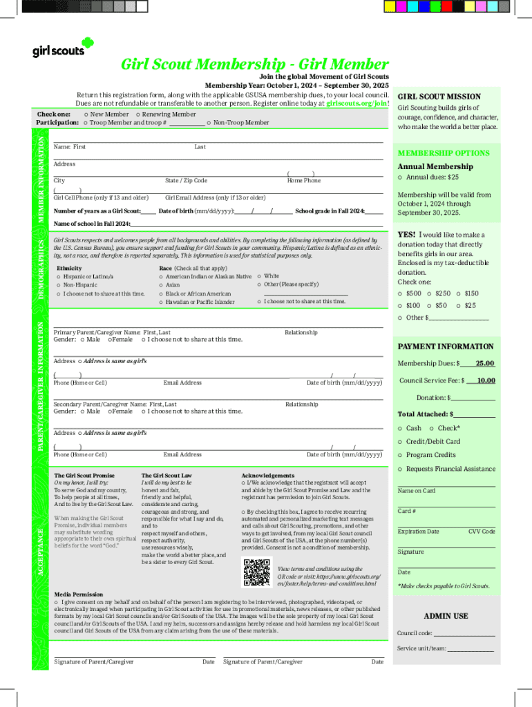 Fillable Online Girl Scouts of Northern Indiana Michiana Fax Email Print - pdfFiller