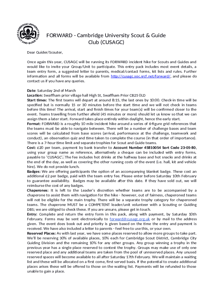 Cusagc Forward 2024 Entry Pack Doc Template | pdfFiller