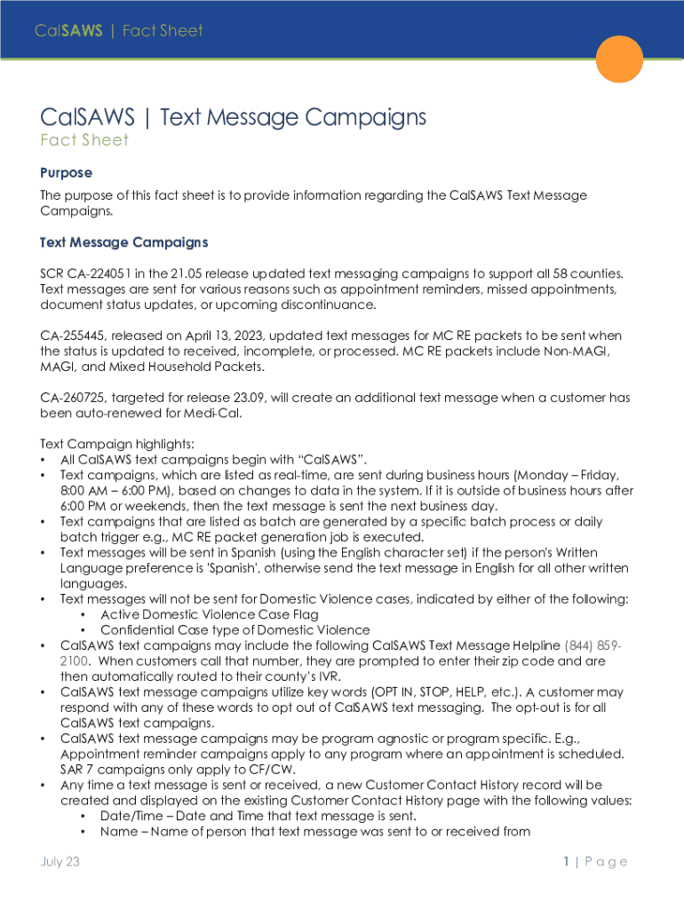 Fillable Online CIT 0261-23 Medi-Cal Renewal Text Messaging and Fact ...