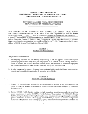 Fillable Online Nondisclosure Agreement for Information Exempt From ...