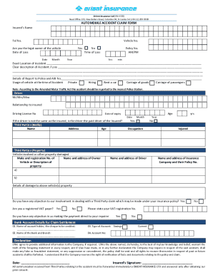 Fillable Online Automobile Accident Claim Form Fax Email Print - pdfFiller