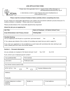 Job Application Doc Template | pdfFiller