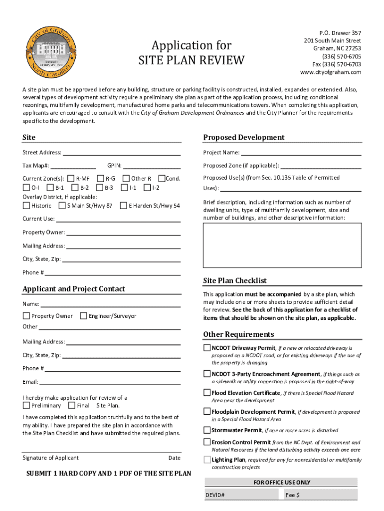 Fillable Online Site Plan Review Application Fax Email Print - pdfFiller