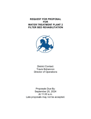 Fillable Online Request for Proposal for Water Treatment Plant 2 Filter Bed Rehabilitation Fax ...