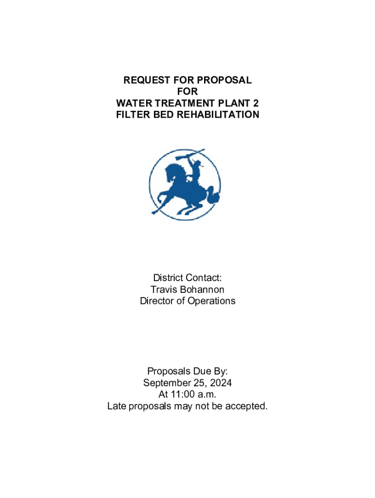 Fillable Online Request for Proposal for Water Treatment Plant 2 Filter ...