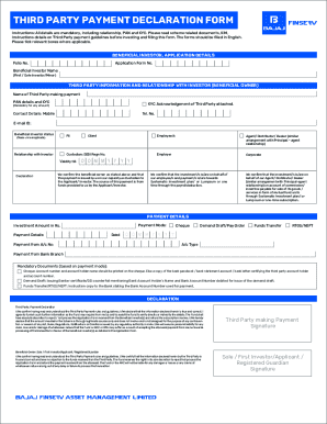 Fillable Online Third Party Payment Declaration Fax Email Print - pdfFiller