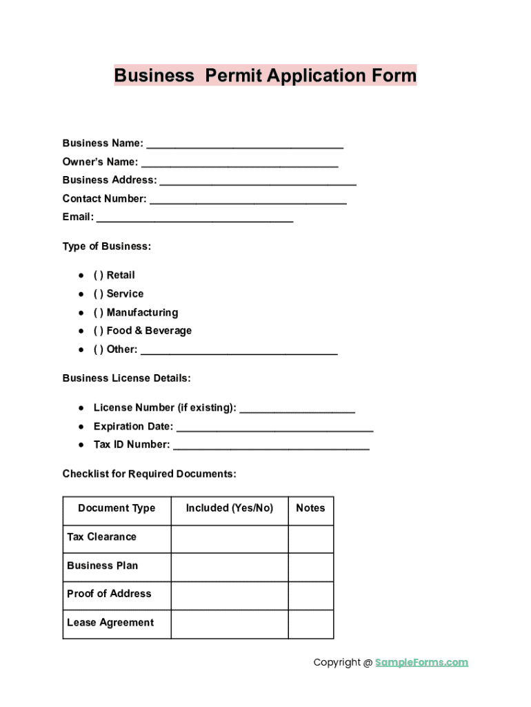 Fillable Online Business Permit Application Fax Email Print - pdfFiller
