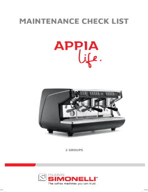 Fillable Online Coffee Machine Maintenance Checklist Fax Email Print ...