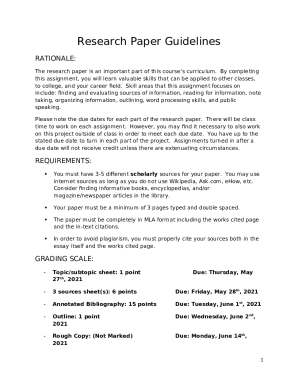 Research Paper Guidelines Doc Template | pdfFiller