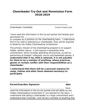 cheyenne highschool - cheer captain Doc Template | pdfFiller