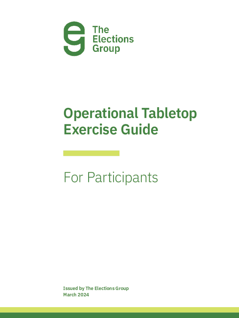 Fillable Online Operational Tabletop Exercise Guide for Participants ...