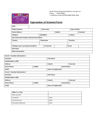 Expression of Interest Doc Template | pdfFiller