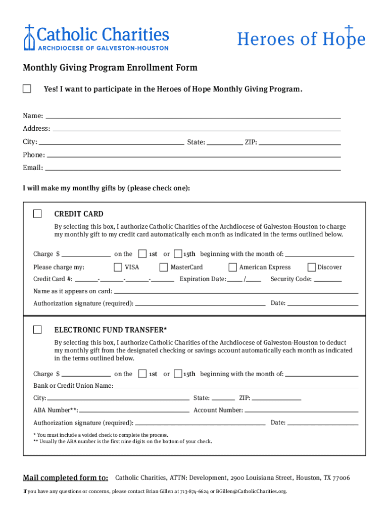 Fillable Online Heroes of Hope Pledge Form Fax Email Print - pdfFiller