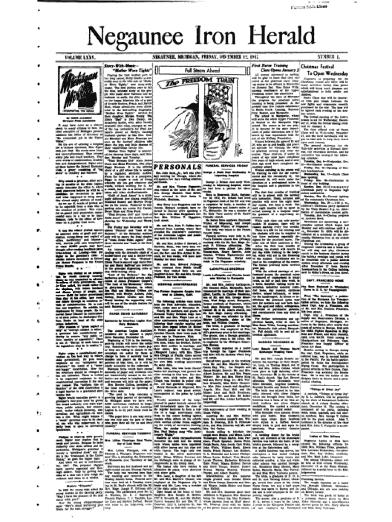 Fillable Online Iron Herald - December 12, 1947 Fax Email Print - pdfFiller