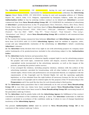 Authorization Letter Doc Template | pdfFiller