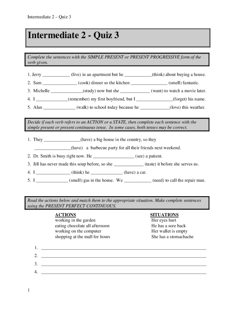 Fillable Online Intermediate 2 - Quiz 3 Fax Email Print - pdfFiller