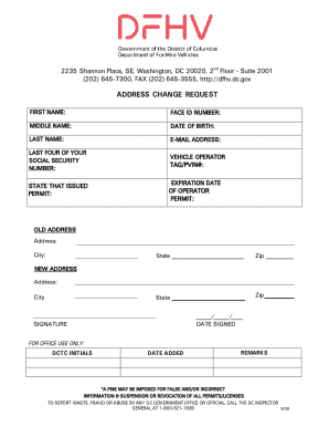 Fillable Online Address Change Request Form Fax Email Print - pdfFiller