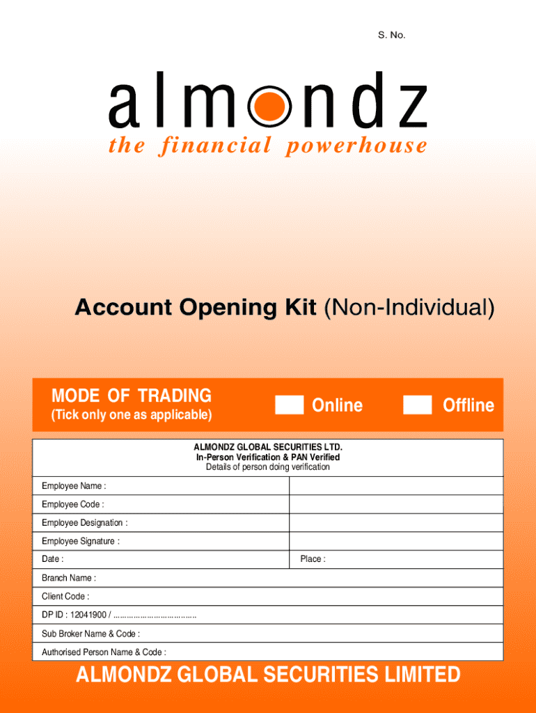 Fillable Online Account Opening Kit for Non-individuals Fax Email Print ...
