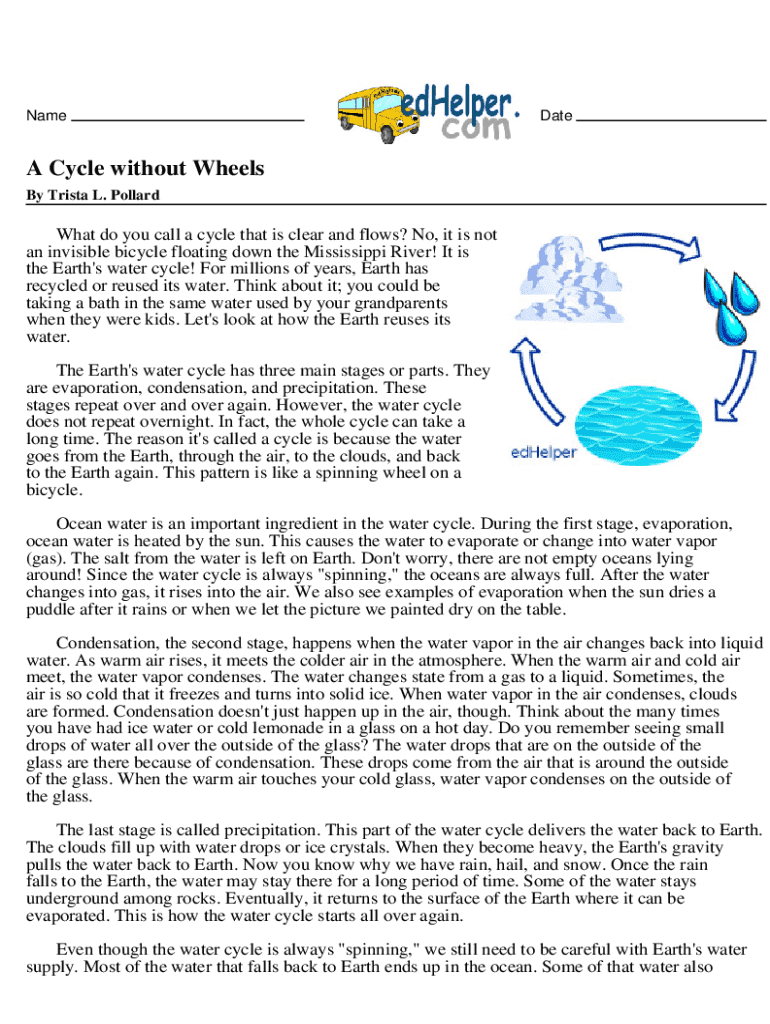 Fillable Online the Earth's Water Cycle Fax Email Print - pdfFiller