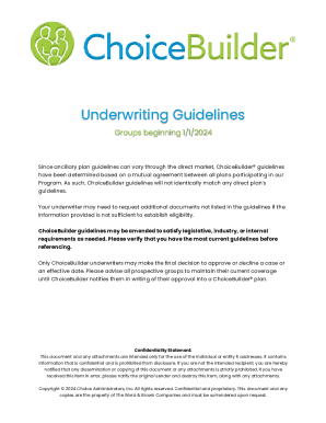 Fillable Online Choicebuilder Underwriting Guidelines for Groups ...