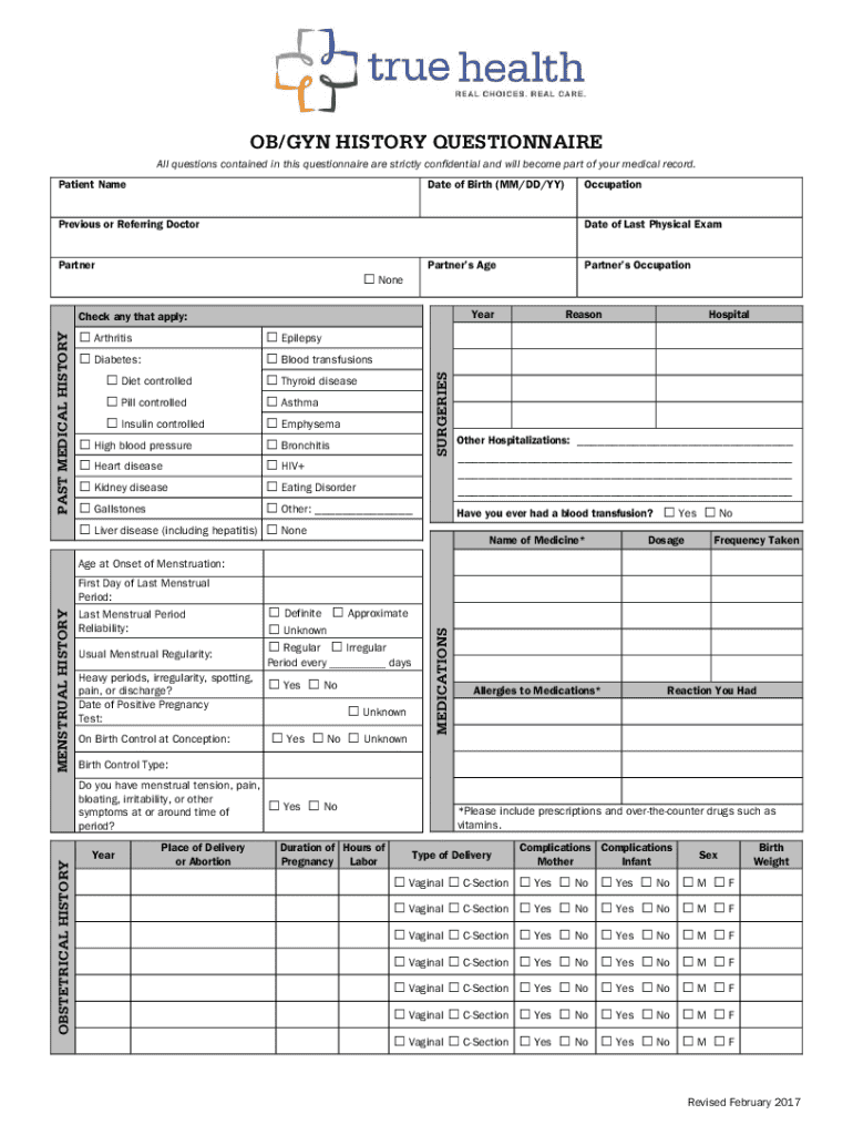 Fillable Online Ob/gyn Patient Registration Fax Email Print - pdfFiller